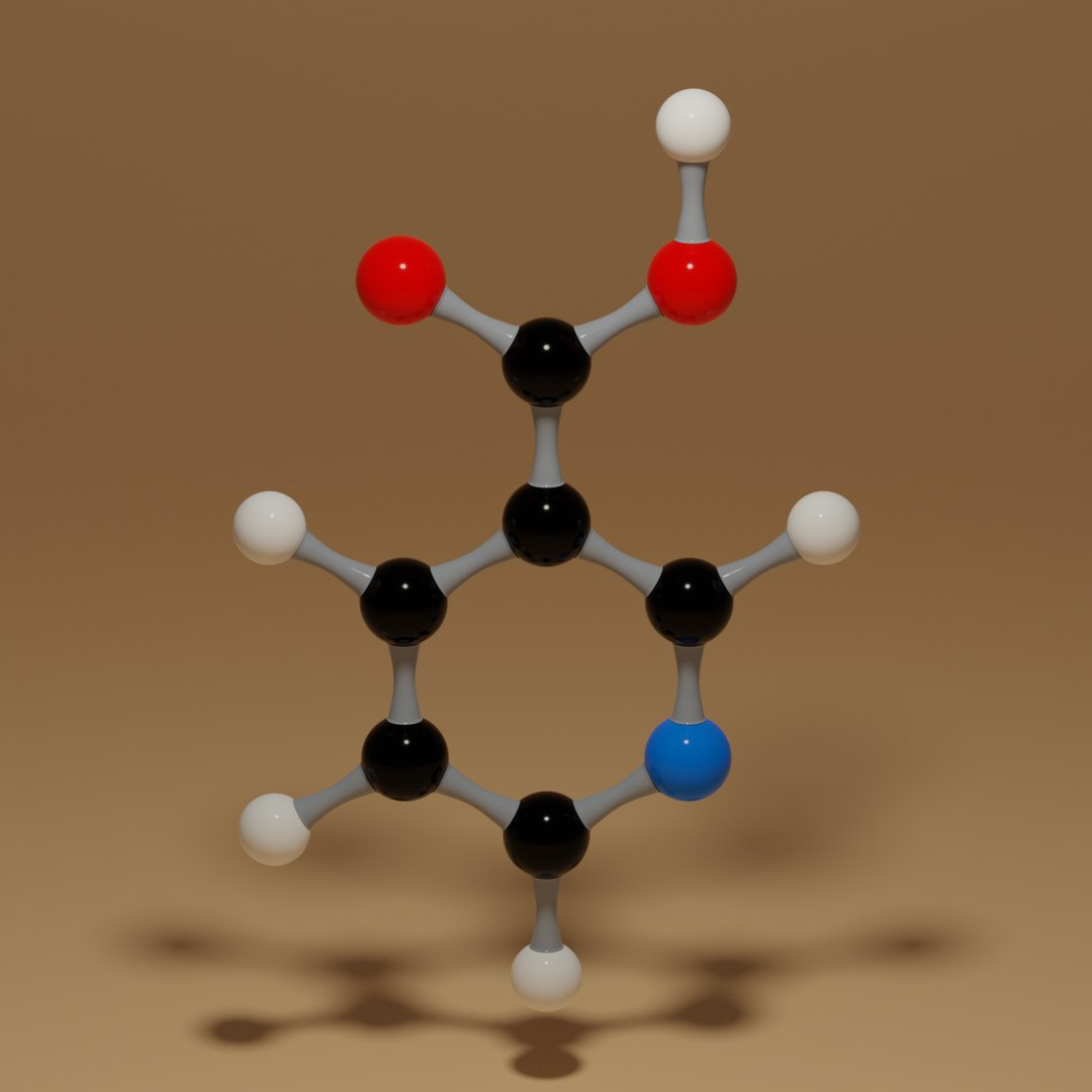 Vitamin B3 Niacin C6H5NO2 Molecule Model - TurboSquid 1975396