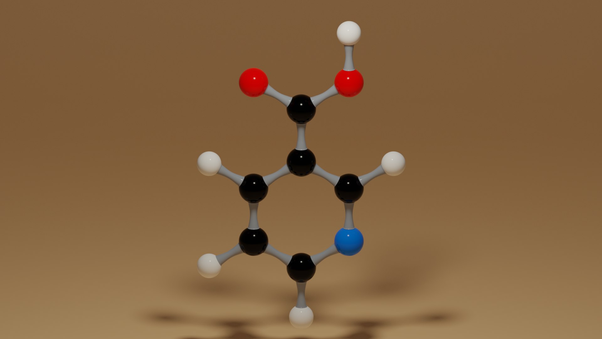 Vitamin B3 Niacin C6H5NO2 Molecule Model - TurboSquid 1975396