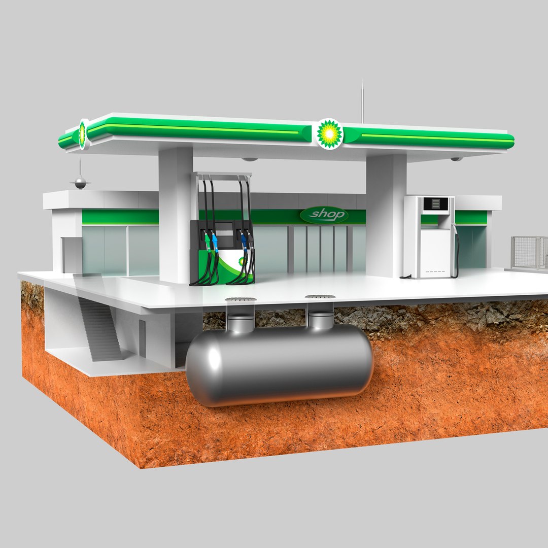 3D Gas Station Model - TurboSquid 1537829