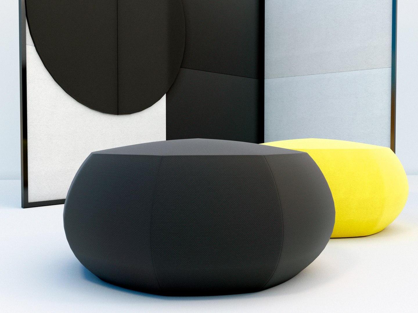 3D model ottomans folding screen - TurboSquid 1329442