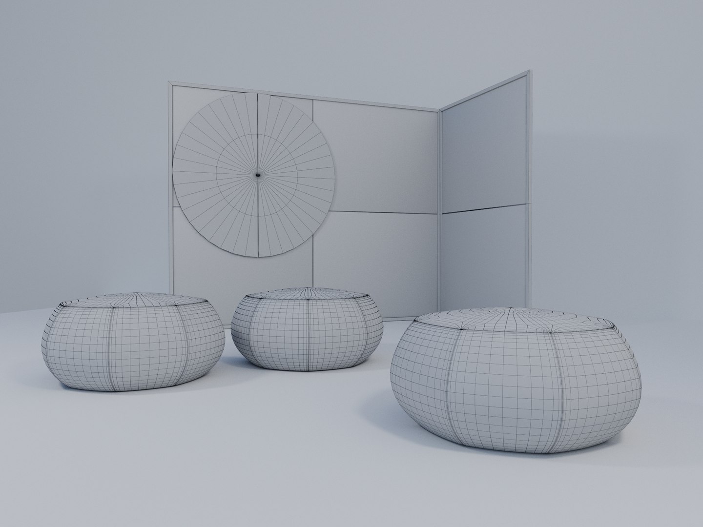 3D model ottomans folding screen - TurboSquid 1329442