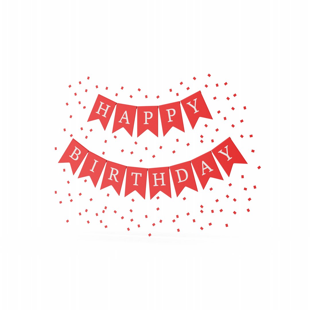 3D Happy Birthday Banner Model - TurboSquid 2259429