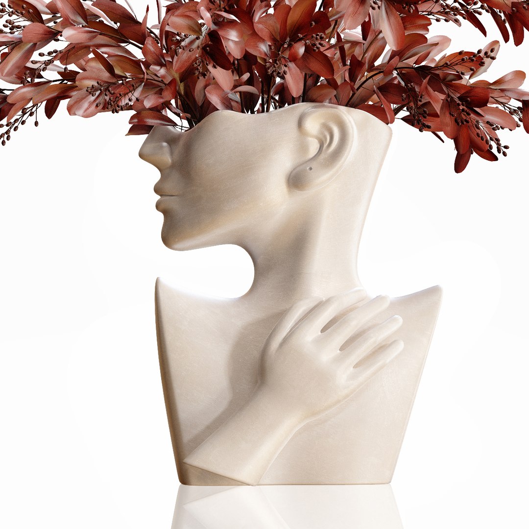 Human Face Art Vase 3D Model - TurboSquid 1819440