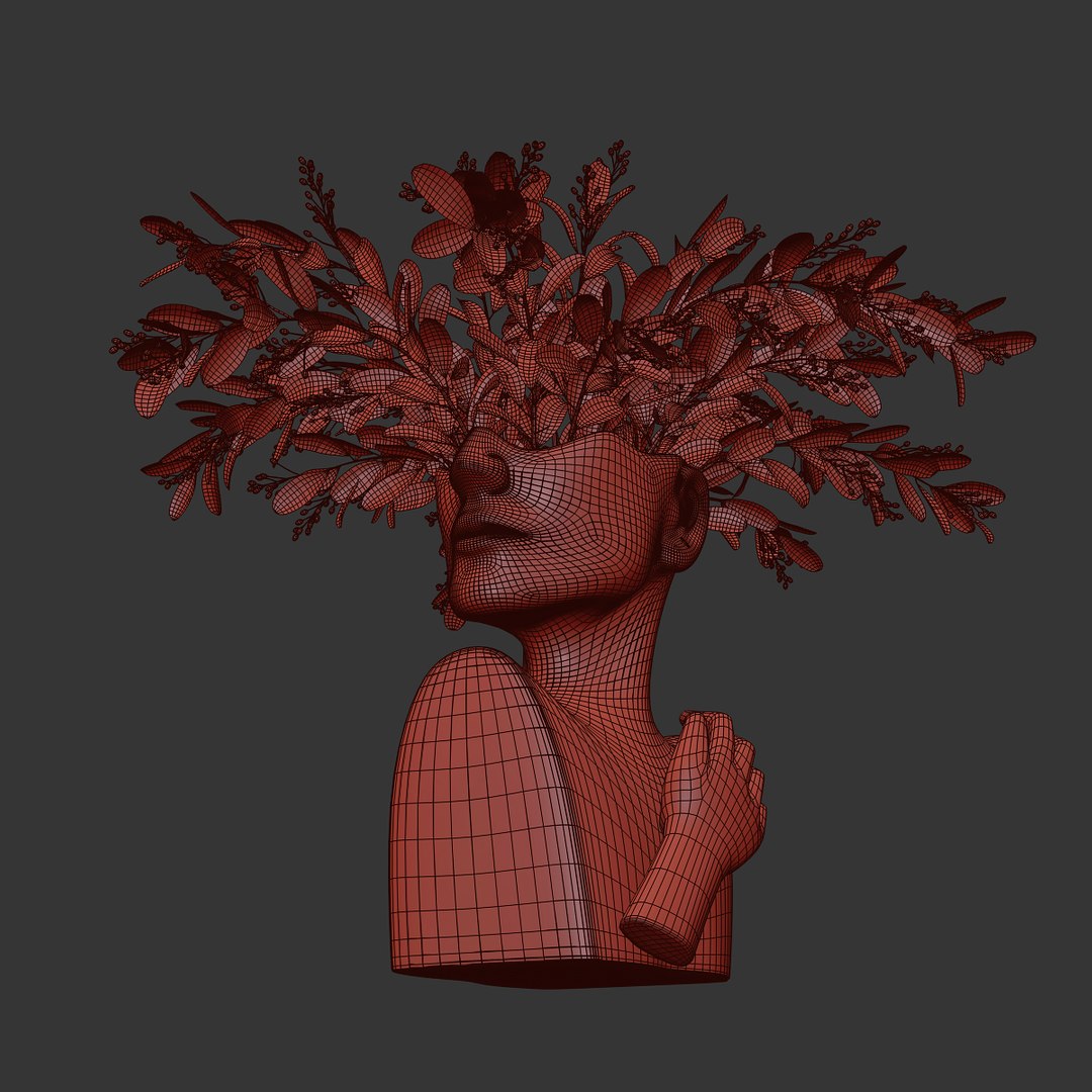 Human Face Art Vase 3D Model - TurboSquid 1819440