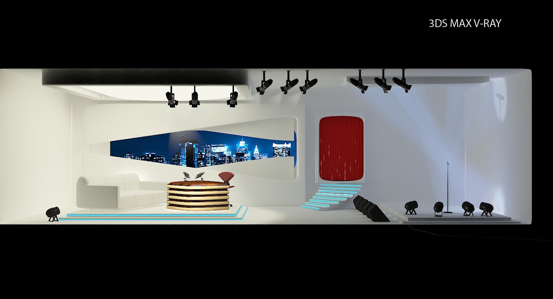 Television Studio Lights 3D Model - TurboSquid 1219626