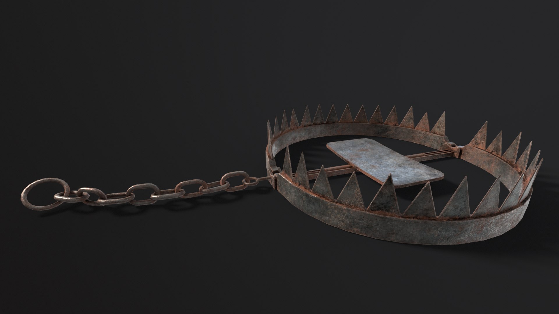 3D Chained Bear Trap - TurboSquid 2276521