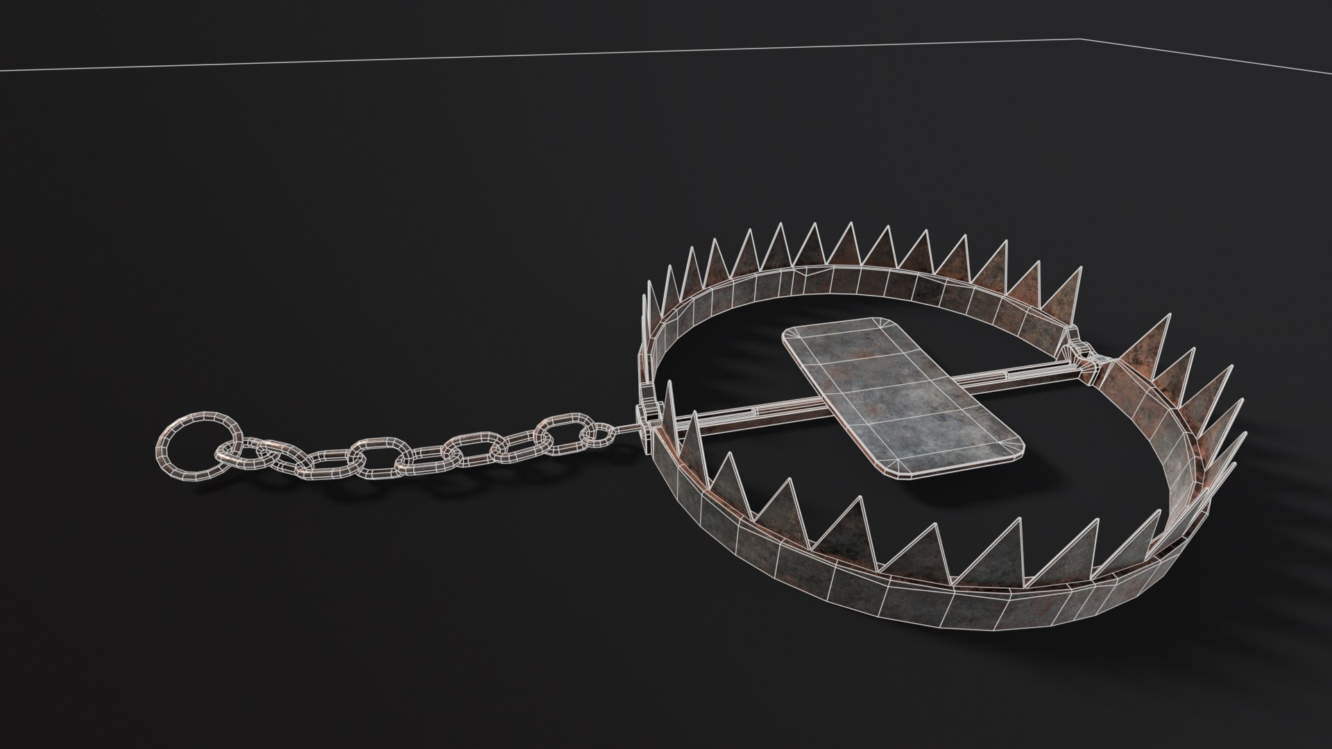 3D Chained Bear Trap - TurboSquid 2276521