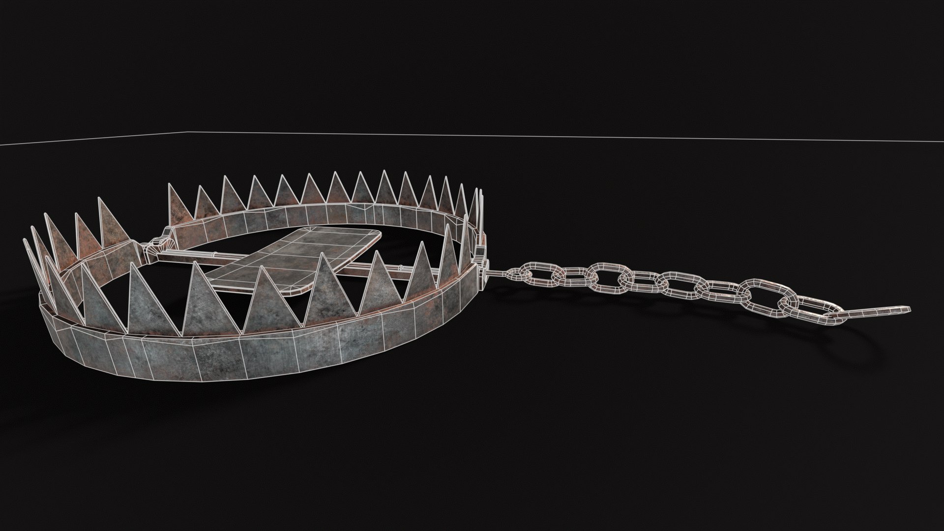 3D Chained Bear Trap - TurboSquid 2276521