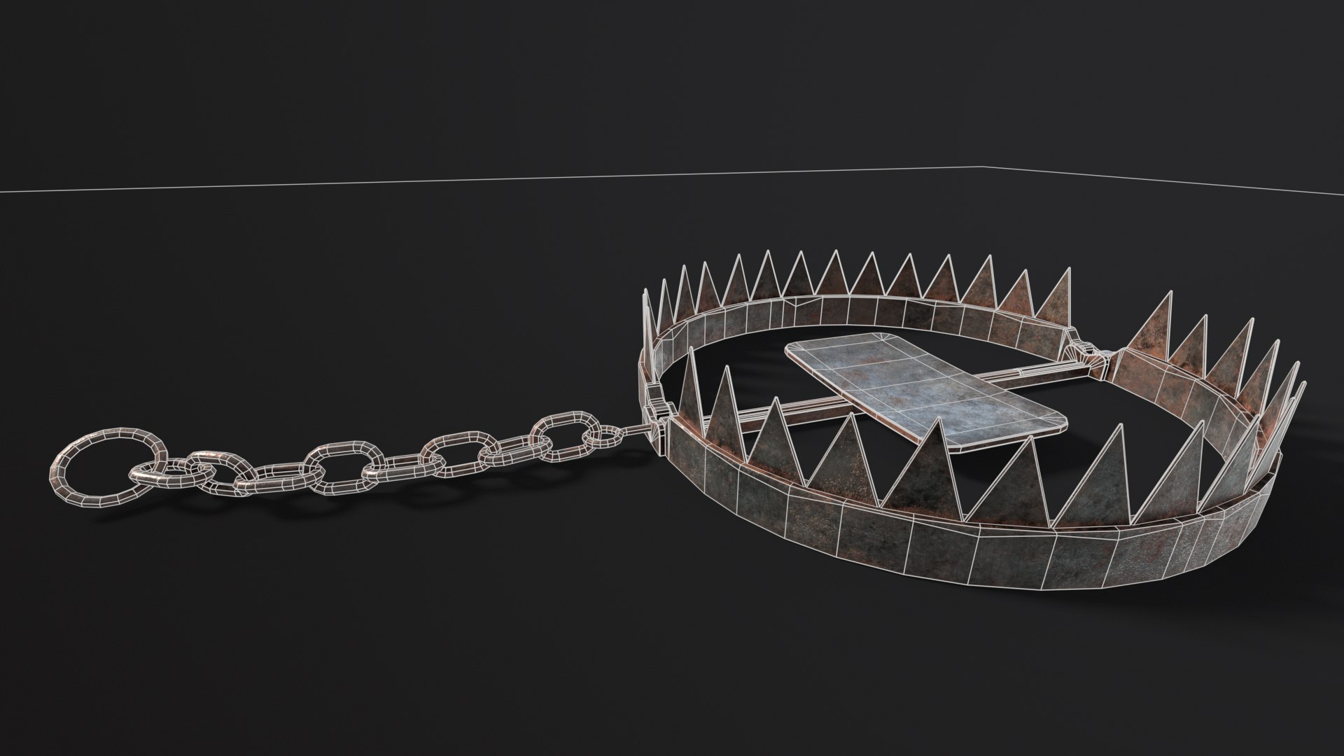 3D Chained Bear Trap - TurboSquid 2276521