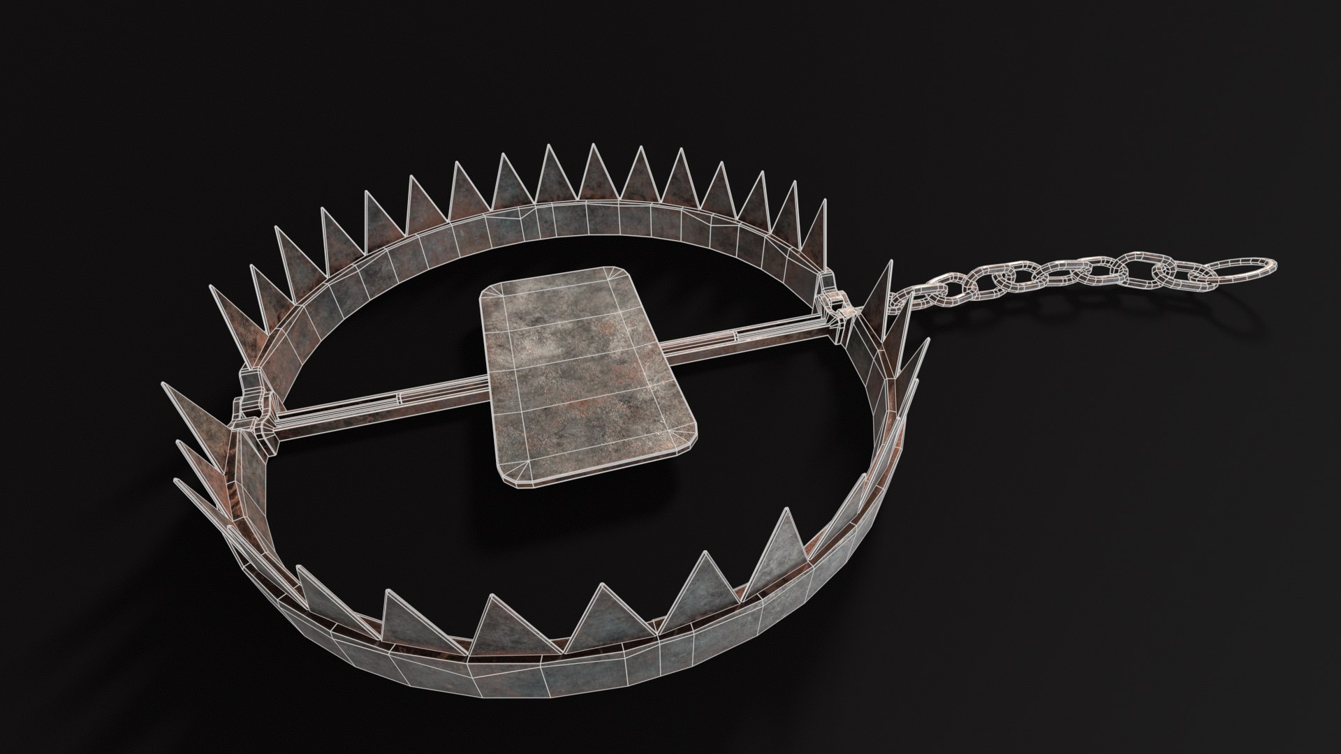 3D Chained Bear Trap - TurboSquid 2276521
