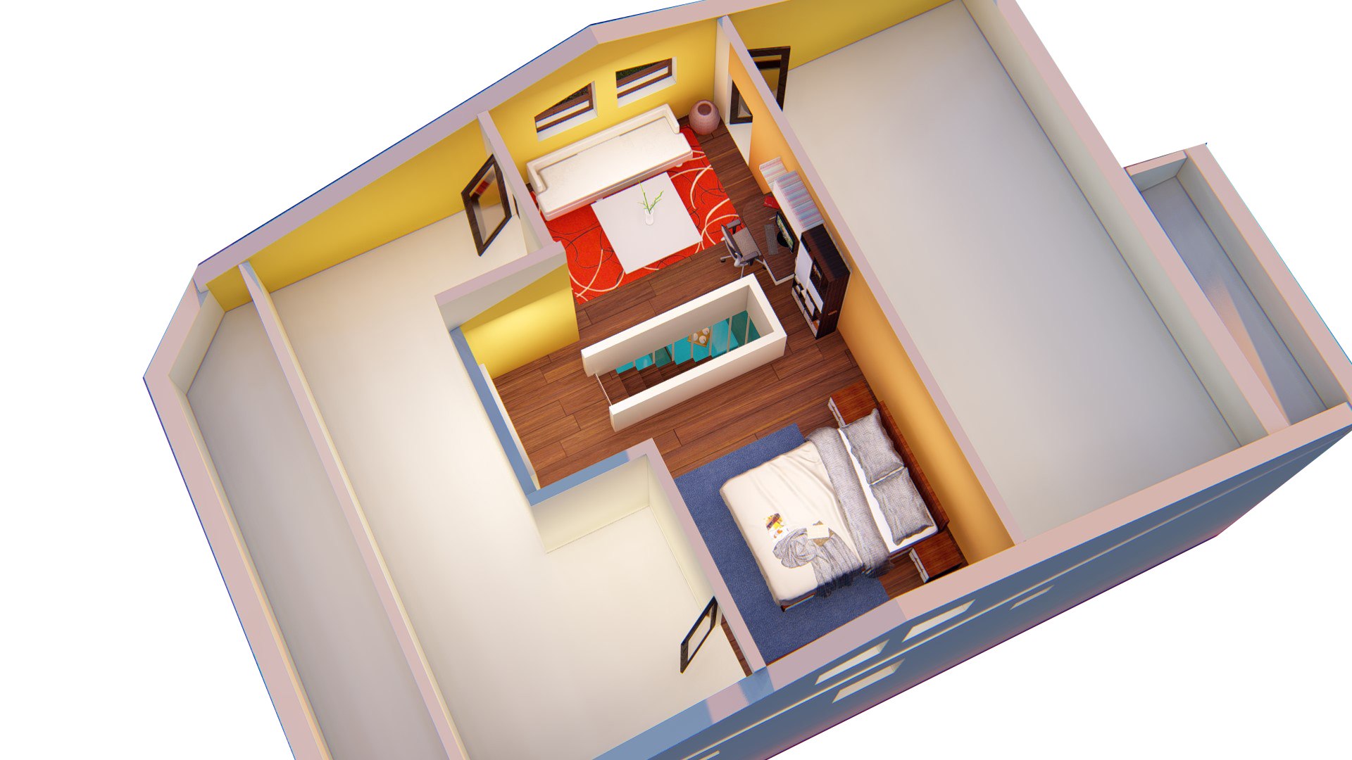 3D Classic Triplex House Details - TurboSquid 1576260