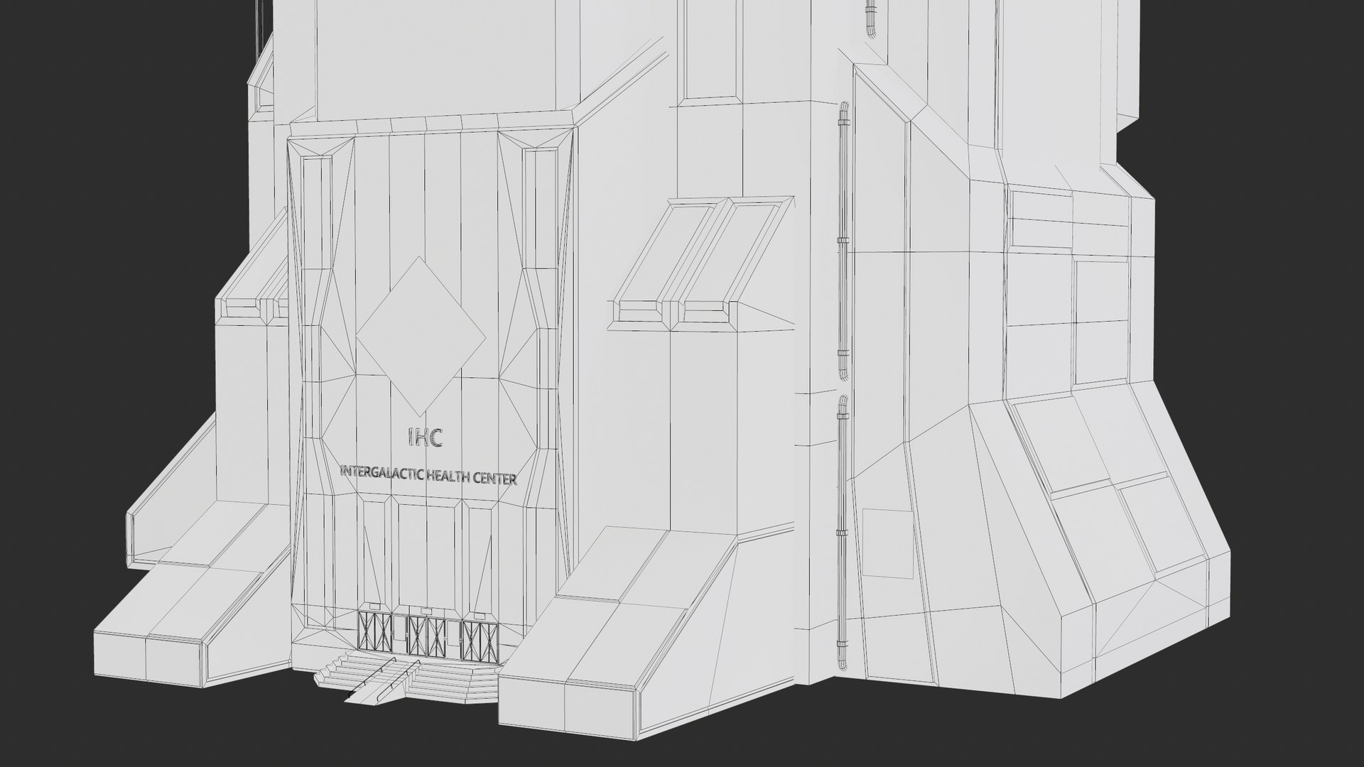 Sci-Fi Futuristic Hospital Skyscraper Tower PBR 18 3D Model ...