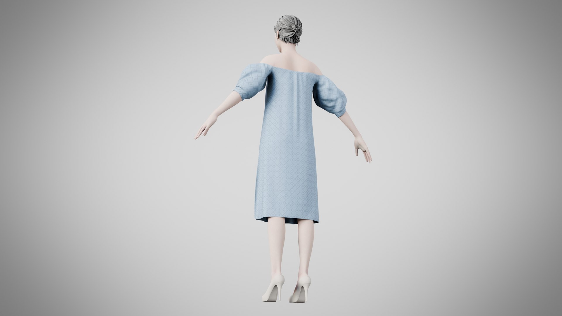 Dress 15 Light Blue 3D - TurboSquid 2458716
