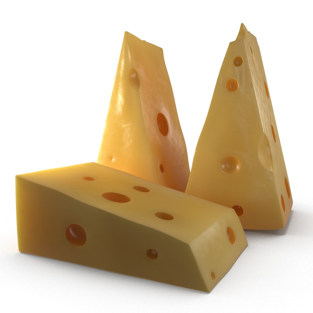 cheese wedge set 3d model