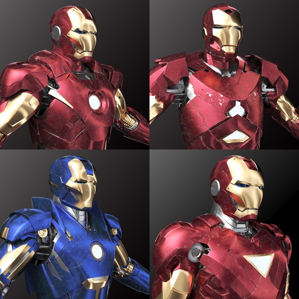 modelo 3d Iron Man Pack 02 4 en 1 - TurboSquid 1943318