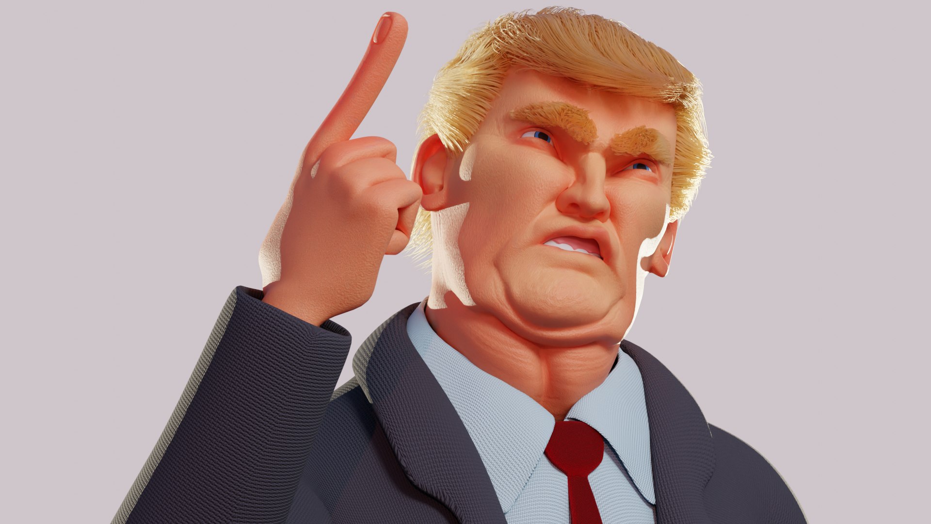 3D Trump Caricature With Bendy Bone Facial Rig - TurboSquid 2277328