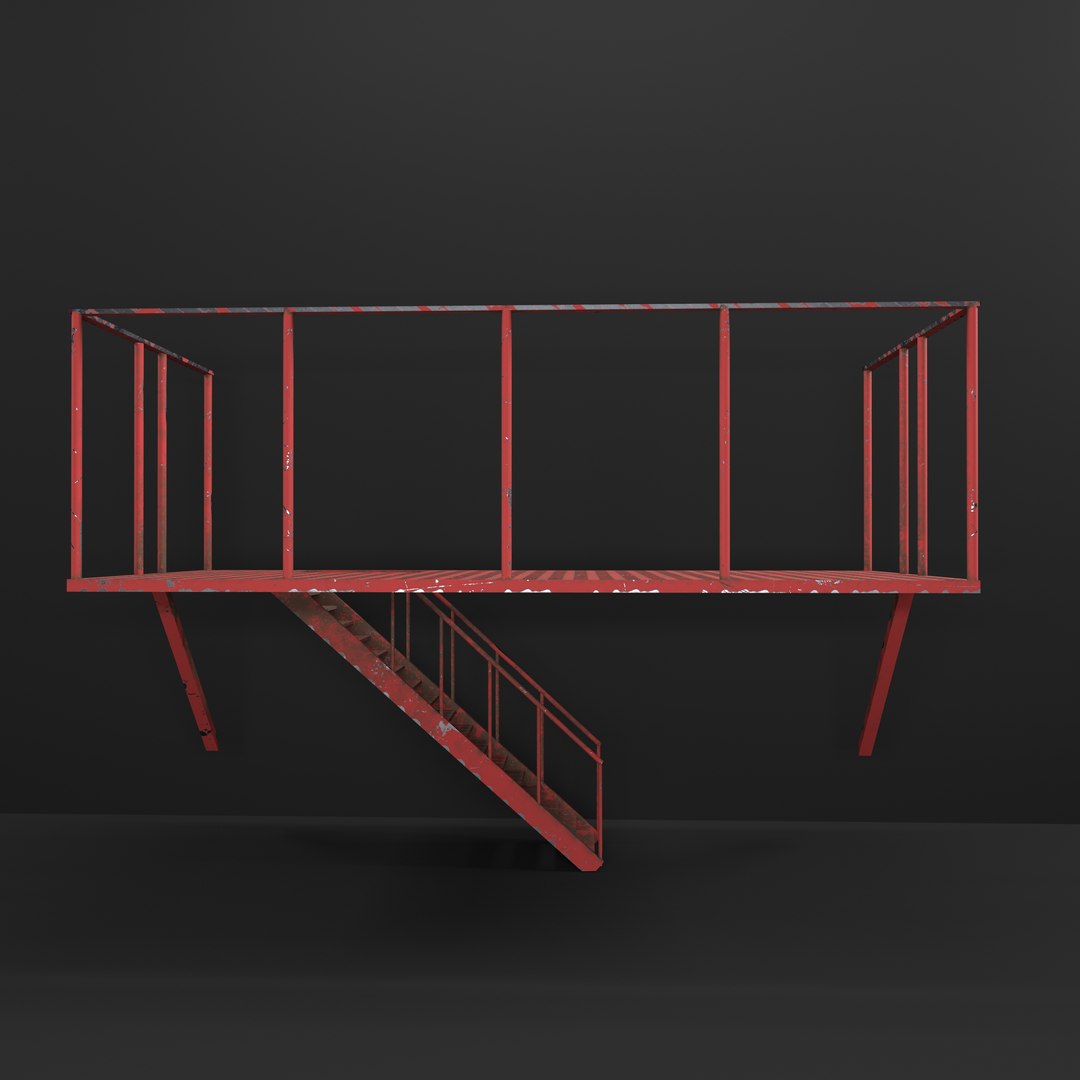 3D Model Fire Escape Low-poly 3D Model - TurboSquid 2337992