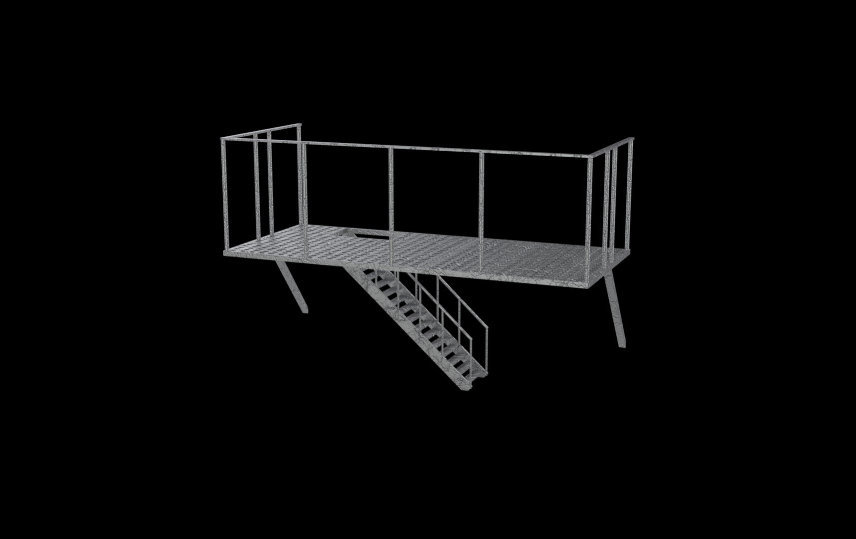 3D Model Fire Escape Low-poly 3D Model - TurboSquid 2337992