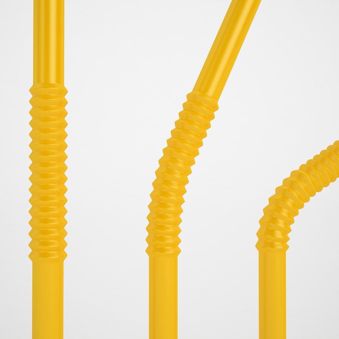 Plastic Drink Straw 3d Model