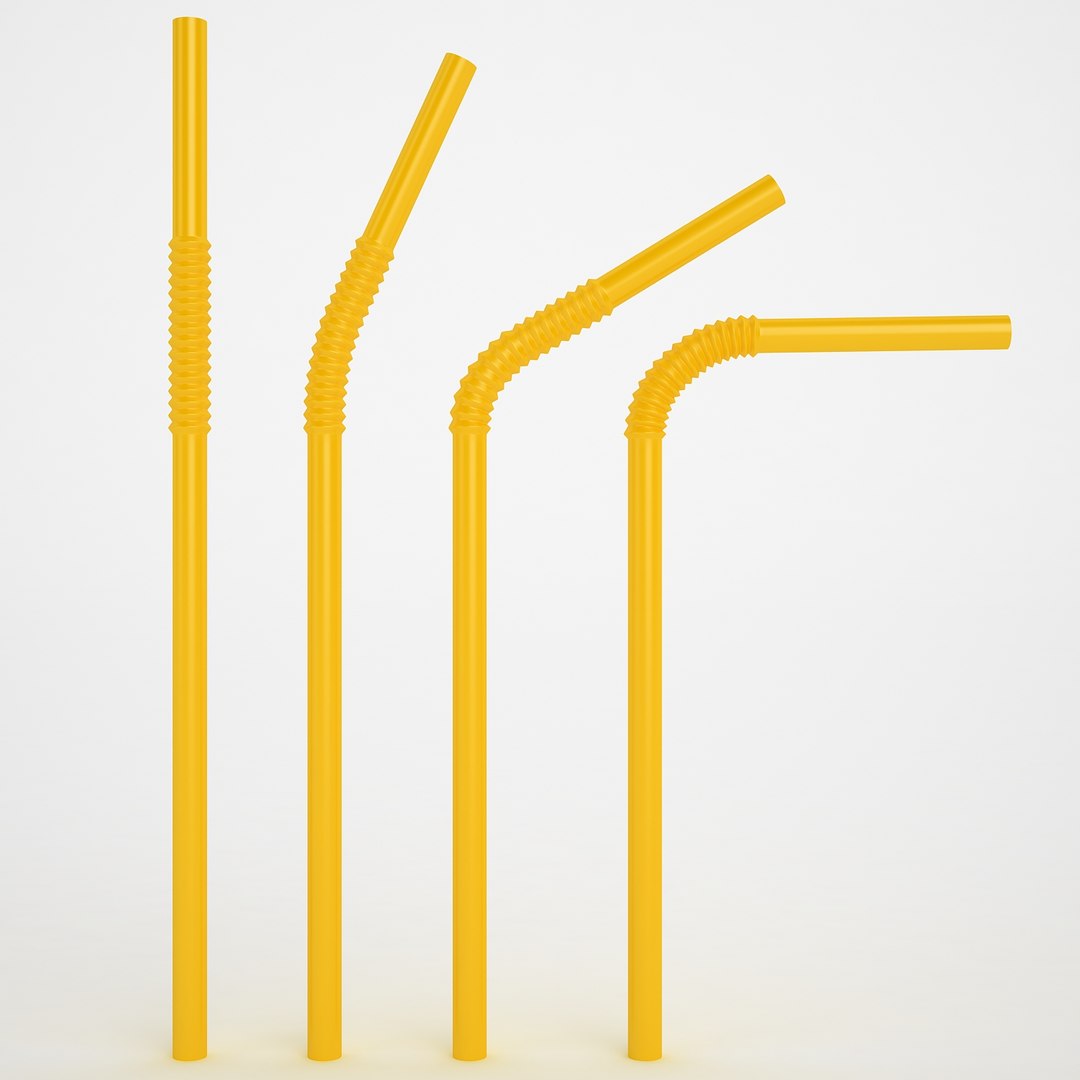 Plastic Drink Straw 3d Model