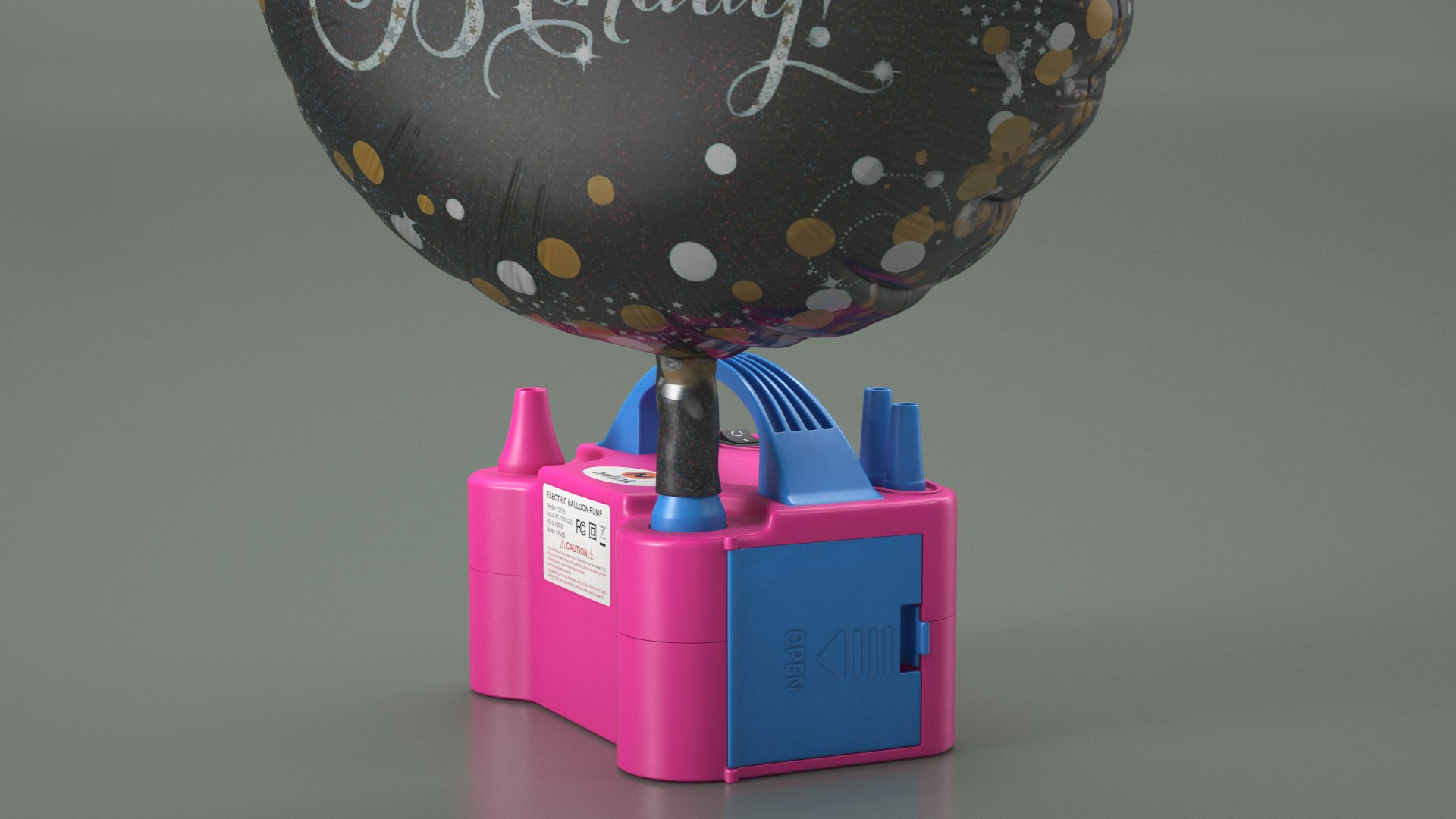 Inflatable Birthday Balloon With Blower Pump 3D Model - TurboSquid 2428168
