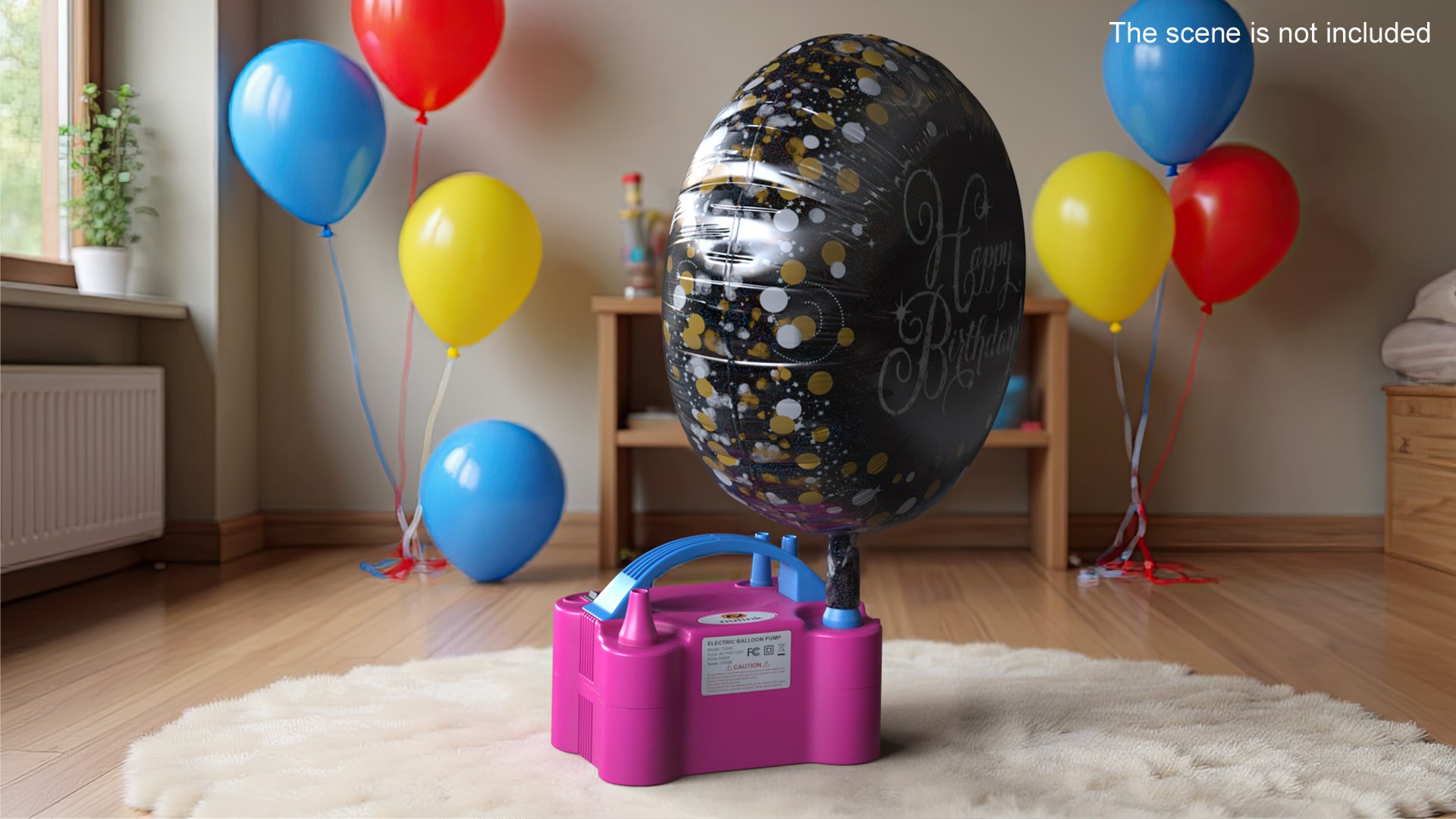 Inflatable Birthday Balloon With Blower Pump 3D Model - TurboSquid 2428168