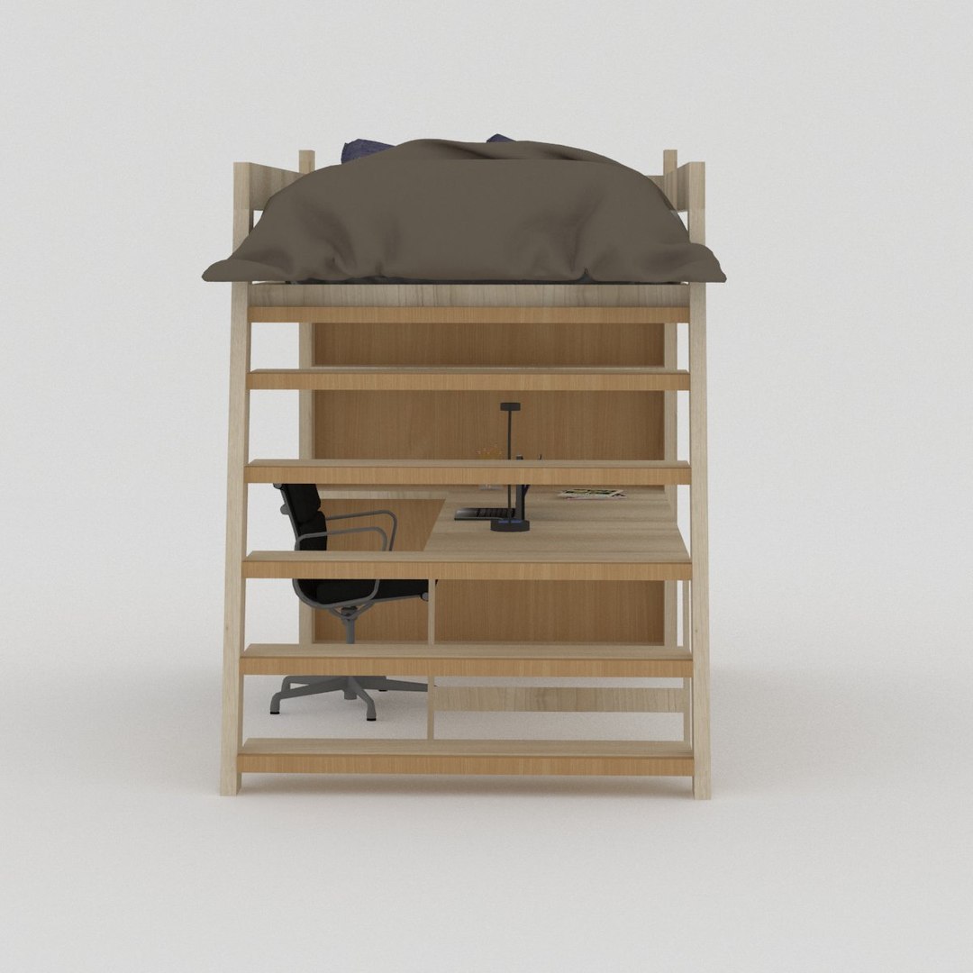 3d Modern Loft Bed