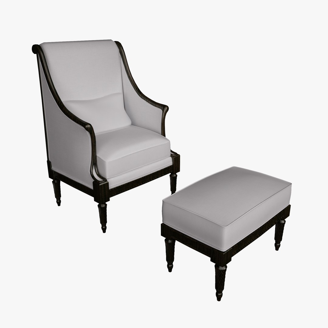 3D chair ottoman style - TurboSquid 1698042