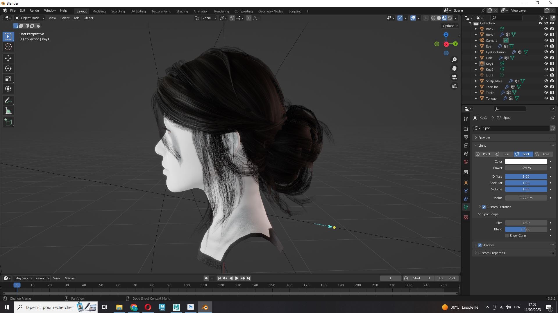 3D model Female Messy Bun Hair Style - TurboSquid 2132324