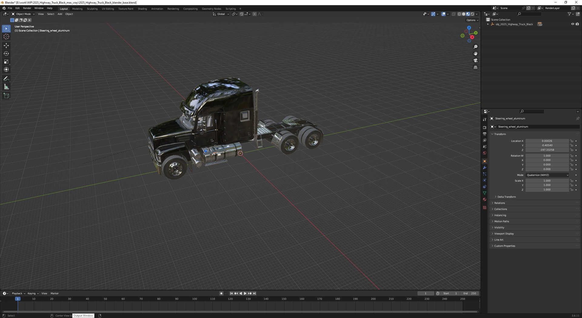 2025 Highway Truck Black 3D Model - TurboSquid 2295978