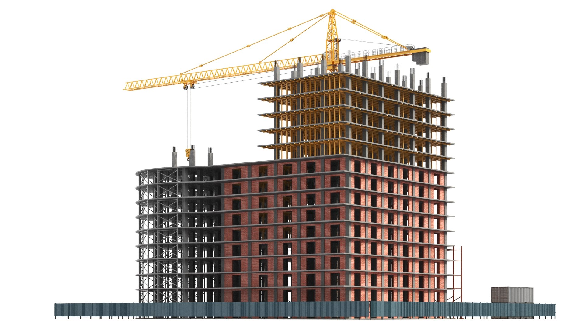 3D Model Detailed Construction Site With Crane - TurboSquid 2251794