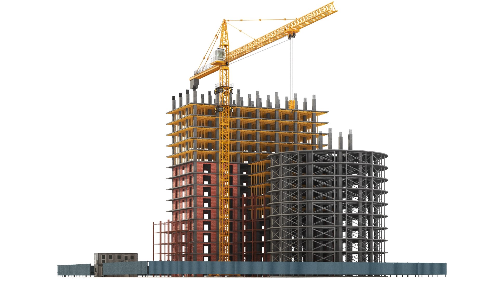 3D Model Detailed Construction Site With Crane - TurboSquid 2251794