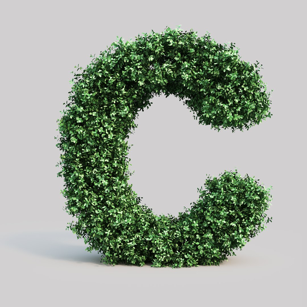 3d alphabet c buxus model