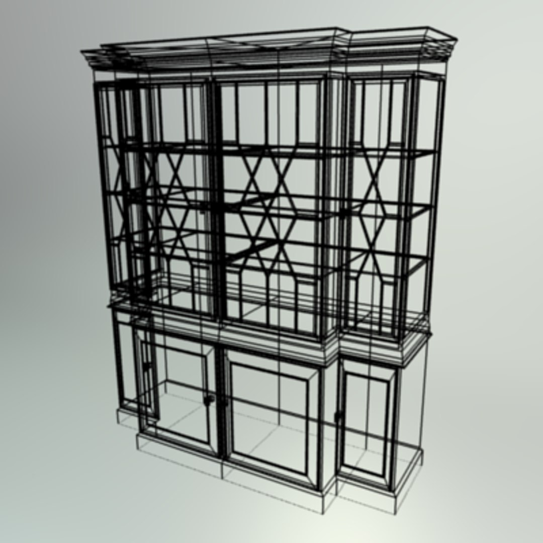 antique china cabinet obj