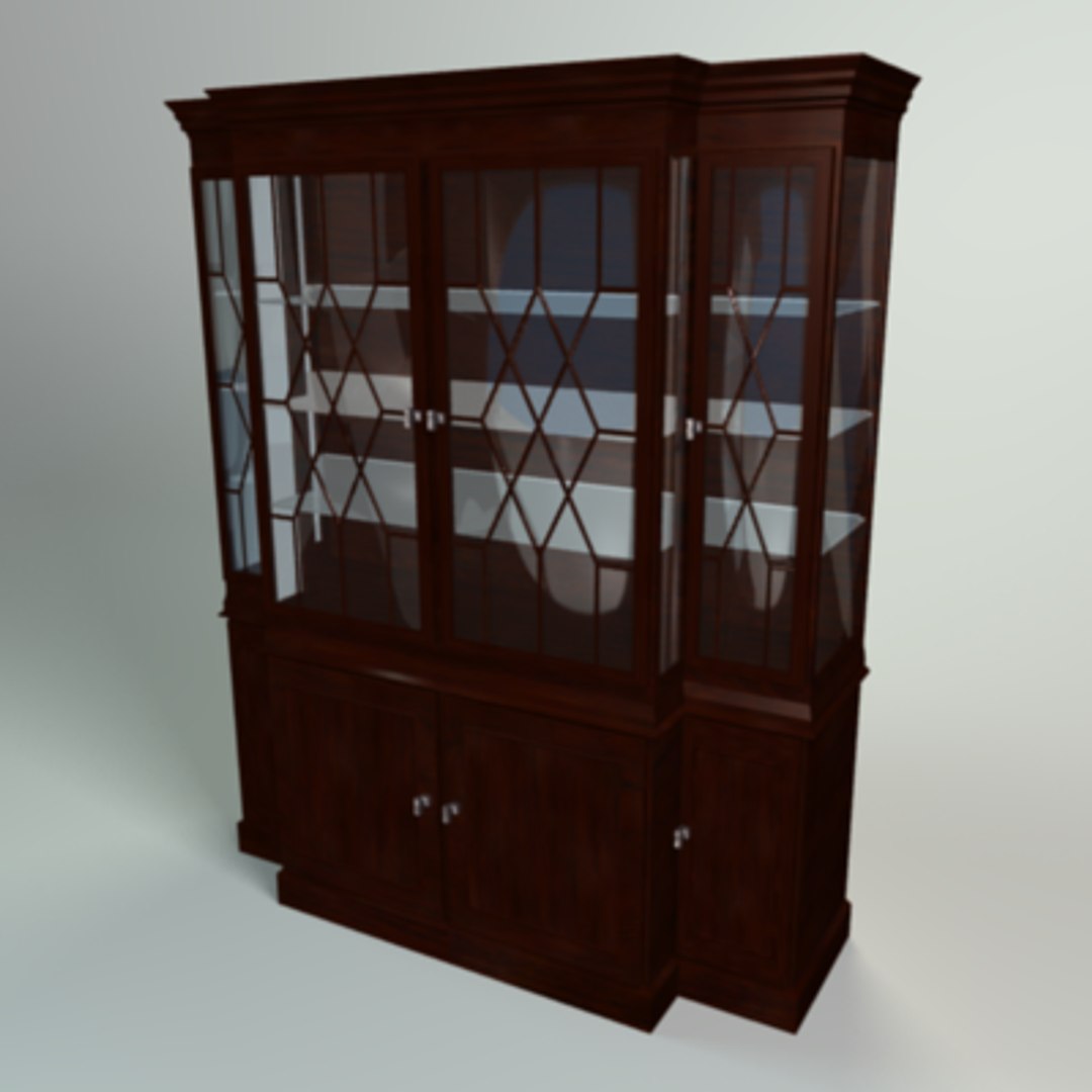 antique china cabinet obj