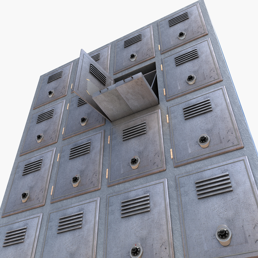 locker metal bank 3d model