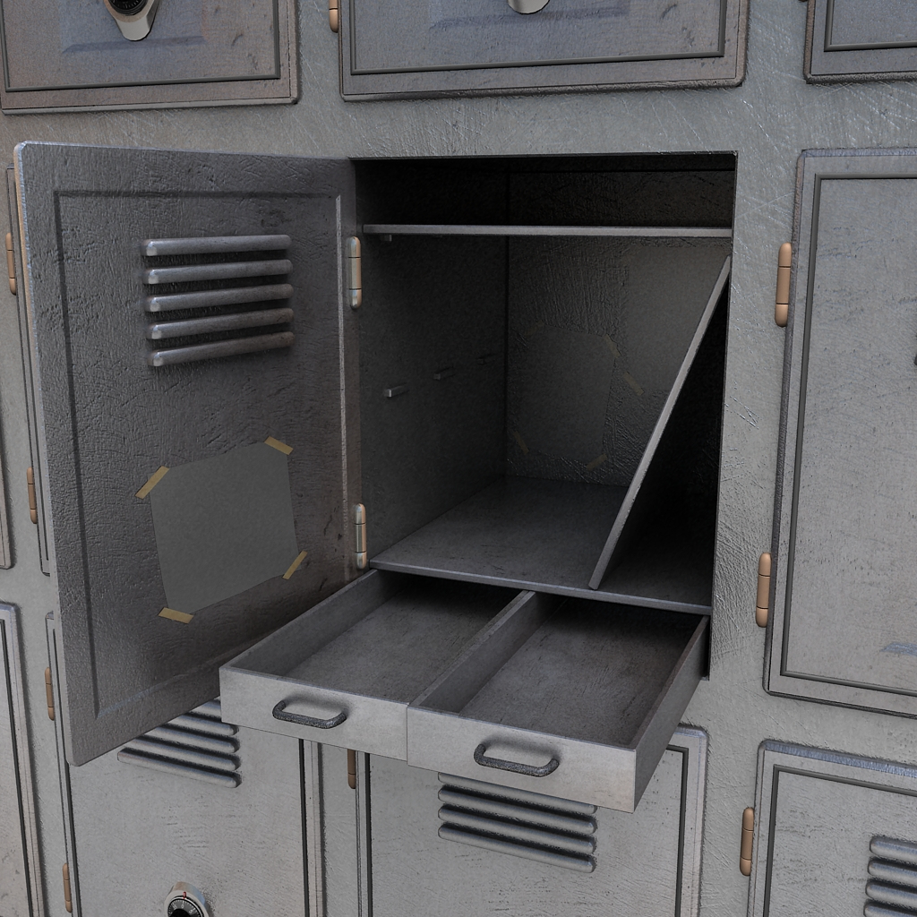 locker metal bank 3d model
