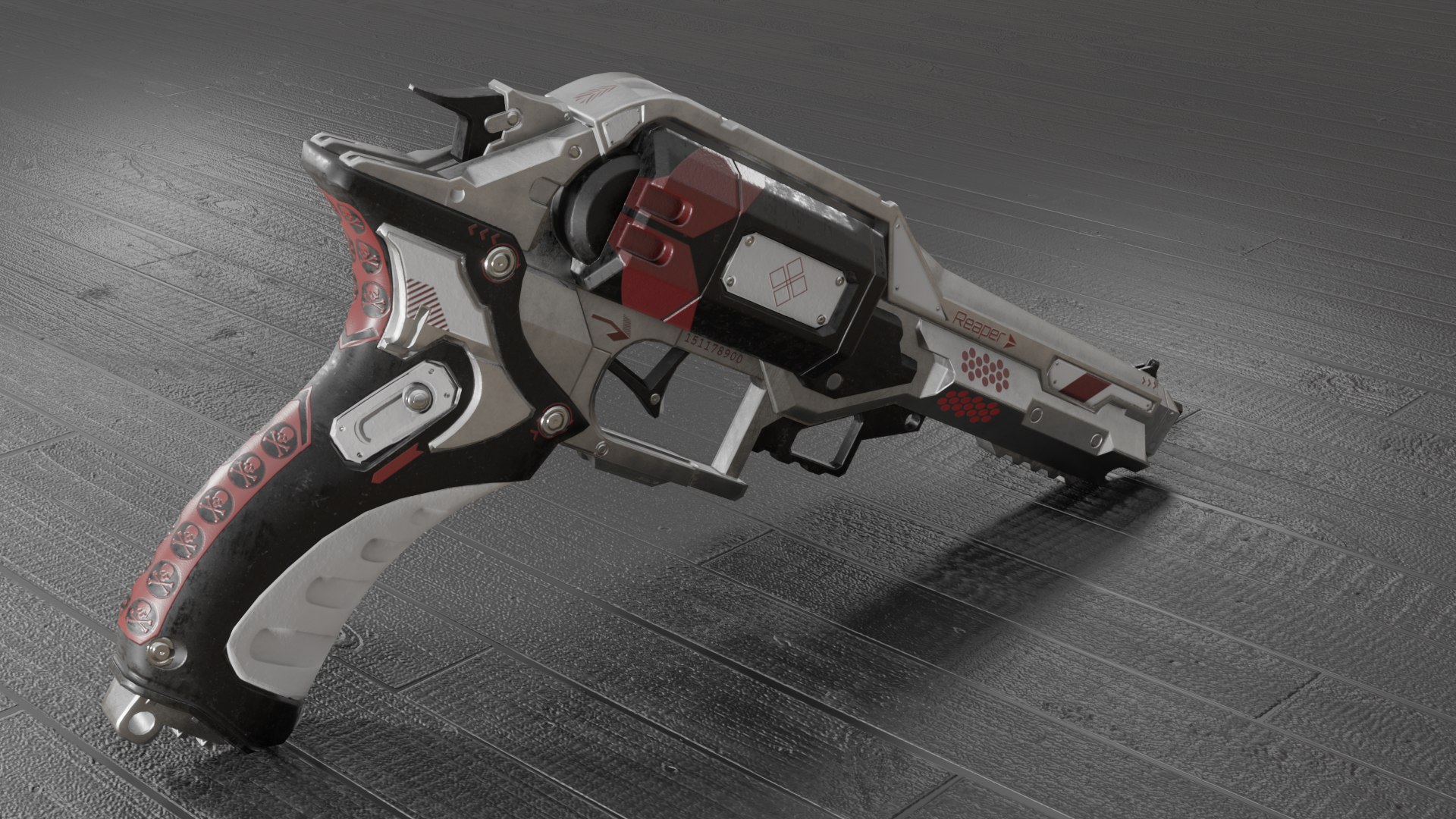 3D Reaper Sci-Fi Revolver - Game Ready - PBR And Metallic - TurboSquid ...
