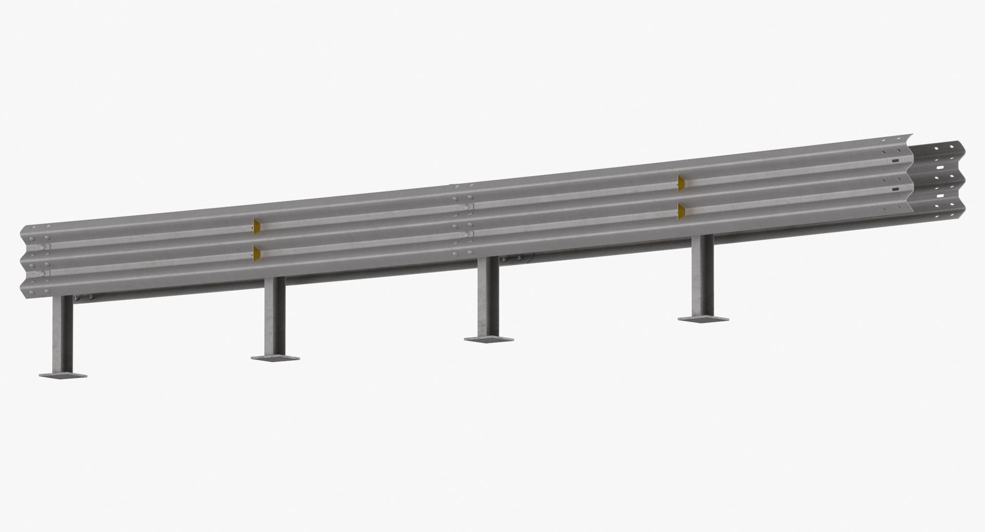 3D Guardrail Thrie Beam Curved L 50m Double - TurboSquid 1916168