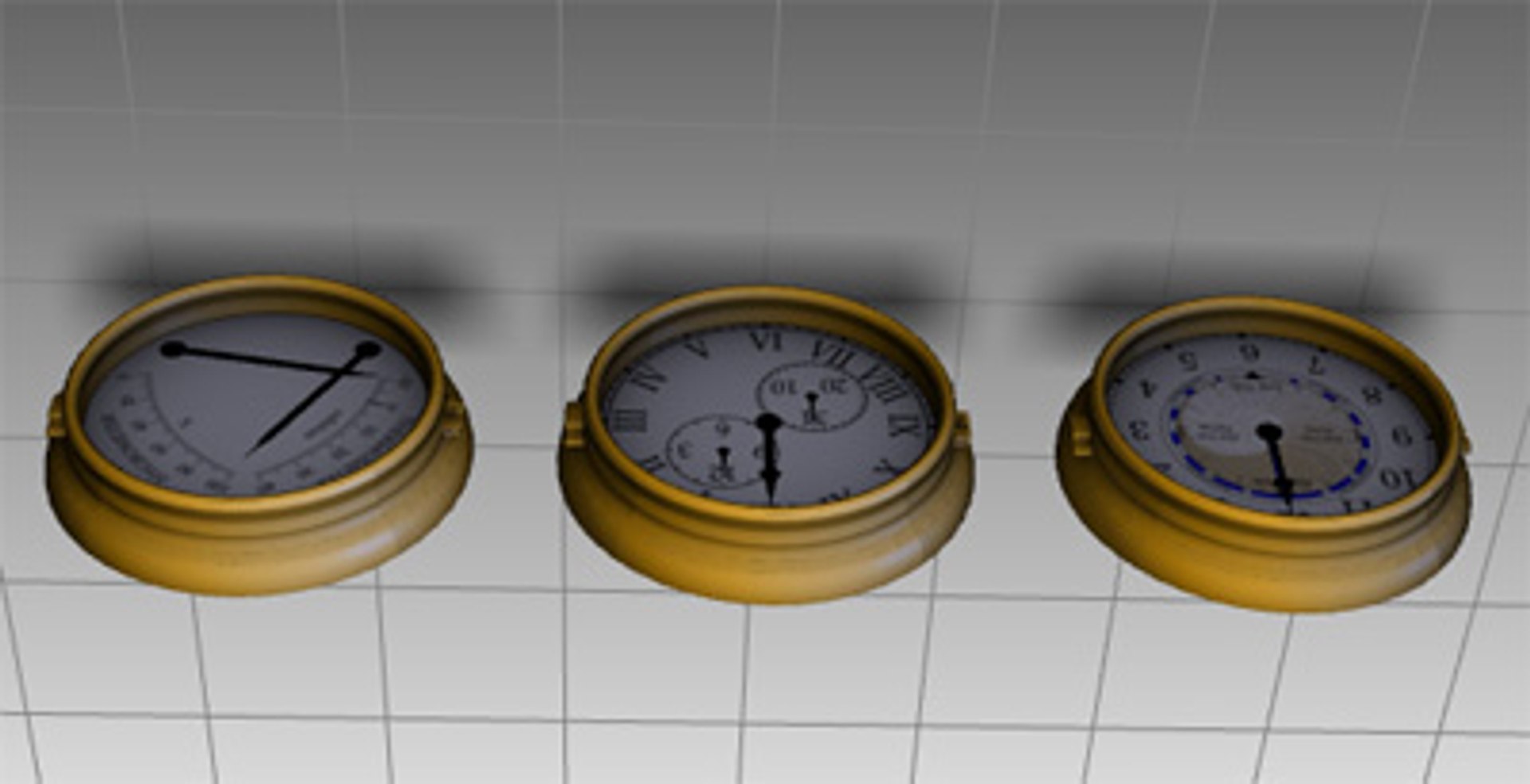 3ds max maritim clock set instruments