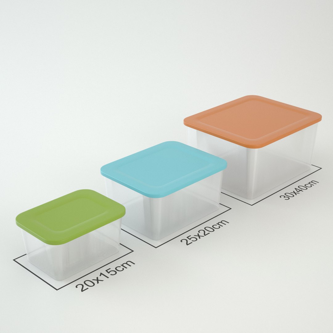 plastic boxes 3d model