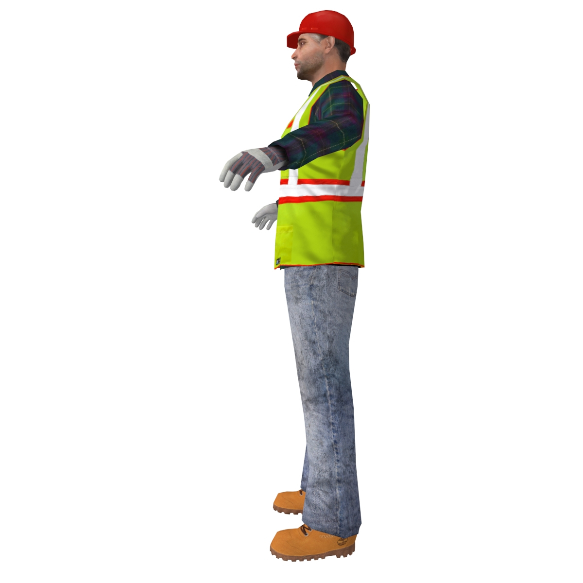 3d max rigged s worker man