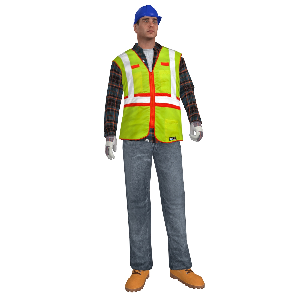 3d max rigged s worker man