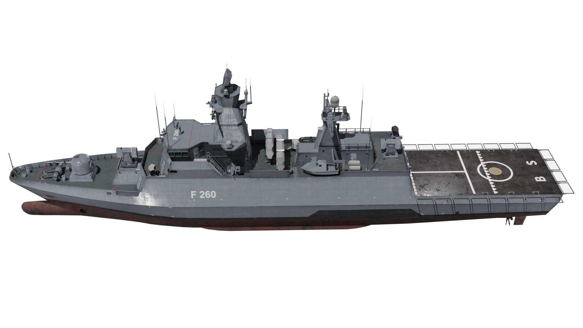 K130 Braunschweig Class Corvette Game-ready 3D - TurboSquid 2265080