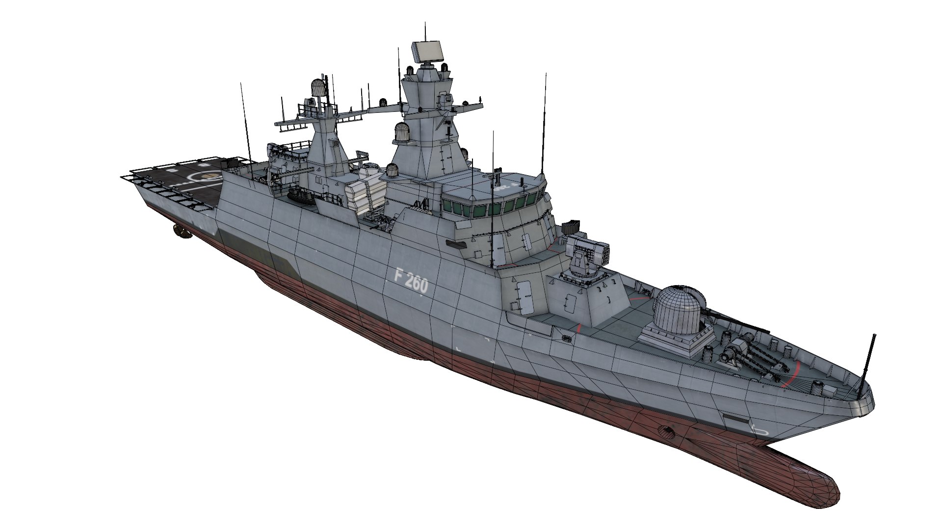 K130 Braunschweig Class Corvette Game-ready 3D - TurboSquid 2265080
