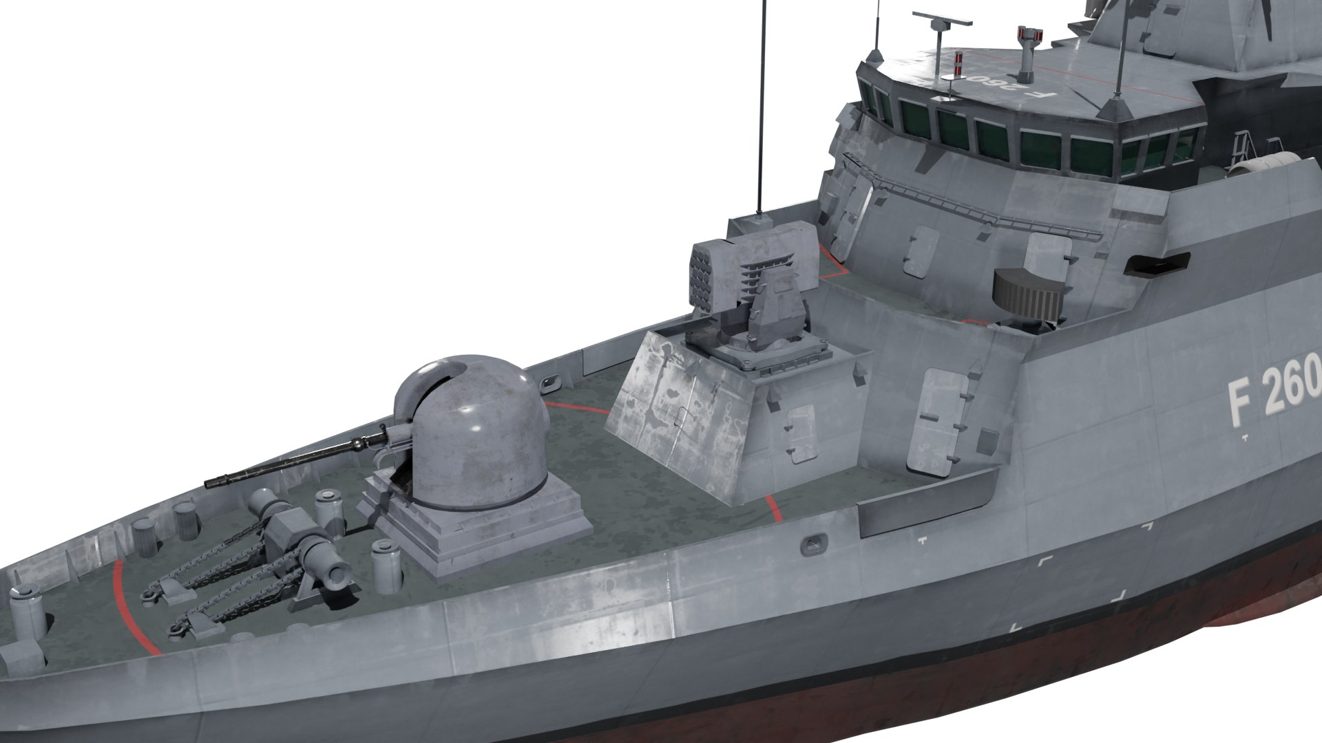 K130 Braunschweig Class Corvette Game-ready 3D - TurboSquid 2265080