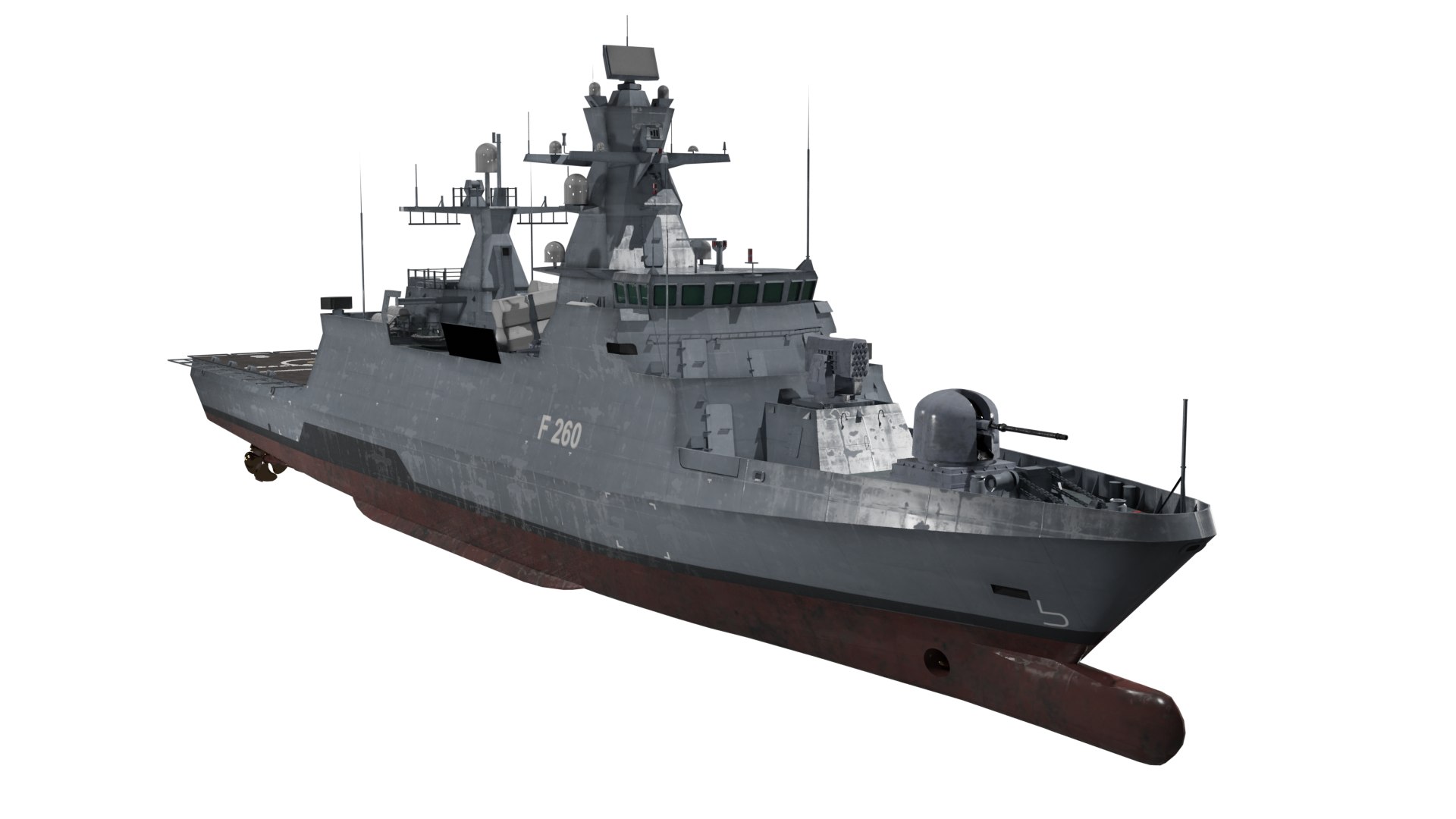 K130 Braunschweig Class Corvette Game-ready 3D - TurboSquid 2265080