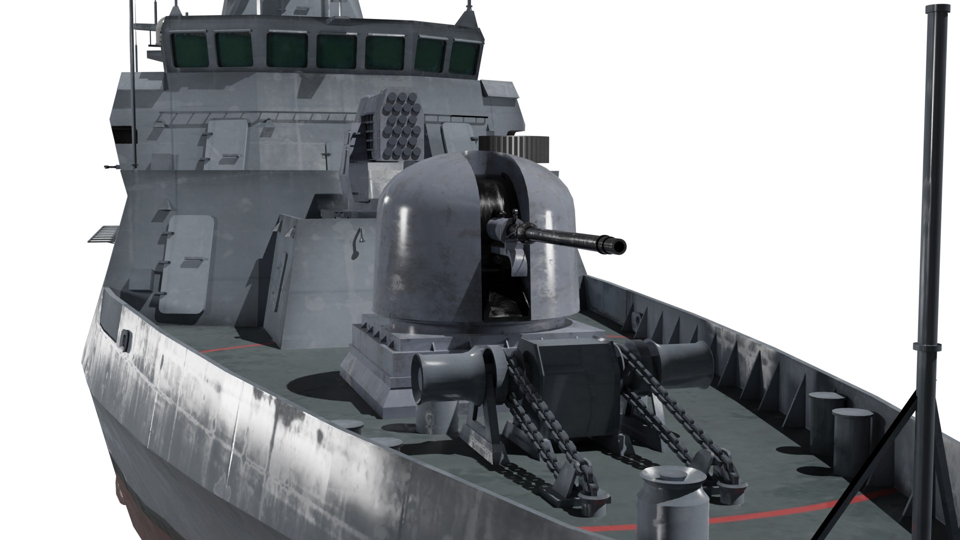K130 Braunschweig Class Corvette Game-ready 3D - TurboSquid 2265080