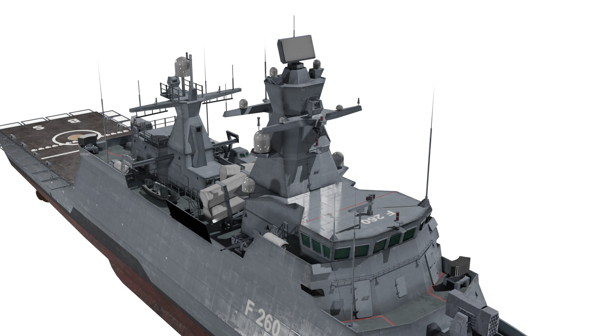 K130 Braunschweig Class Corvette Game-ready 3D - TurboSquid 2265080