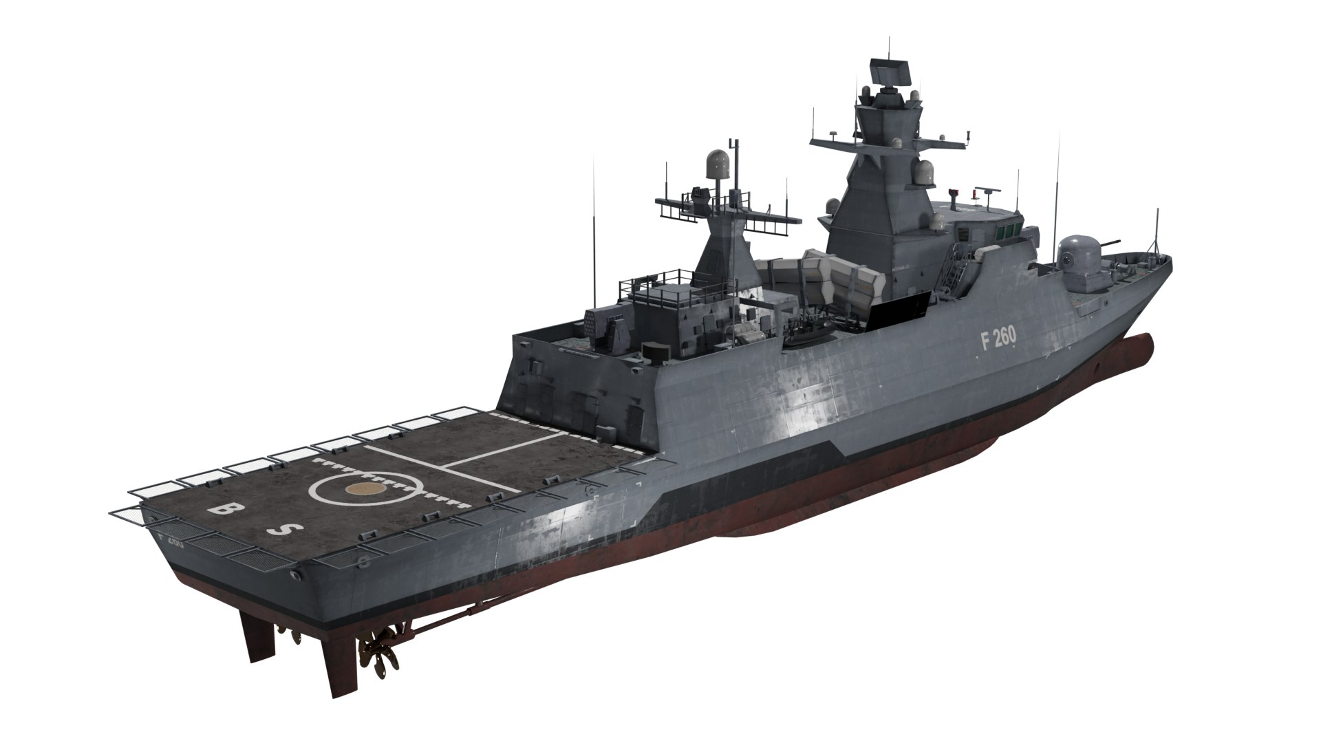 K130 Braunschweig Class Corvette Game-ready 3D - TurboSquid 2265080